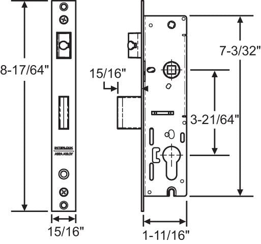 8-17/64" Interlock Single Point Stainless Steel Mortise Lock | Garage ...