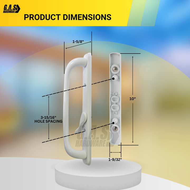 (DH-341-WHITE) Truth Sliding Door Handle Set, Off Set Latch, No Key, 3 ...