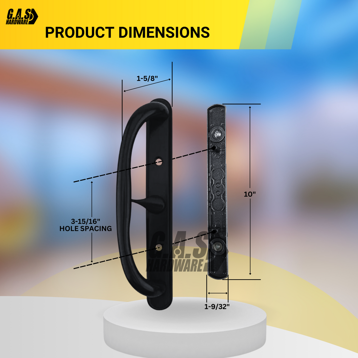 10" Olympus Sliding Patio Glass Door Center Latch Pull Handle Set ...