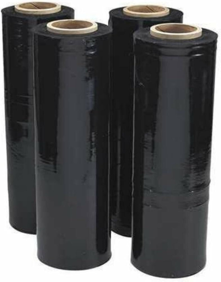 Black Seran Stretch Wrap Rolls Heavy Duty 20 Micron (80 Gauge) Plastic ...