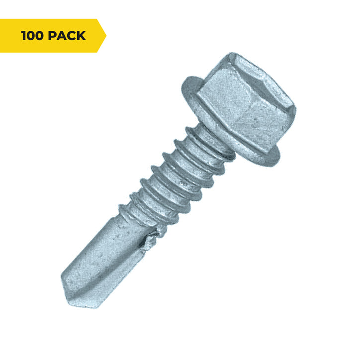 TEK Drill & Tap Screw - 1/4" x 1" HWH (7/16") (100 Pack) | Garage and ...